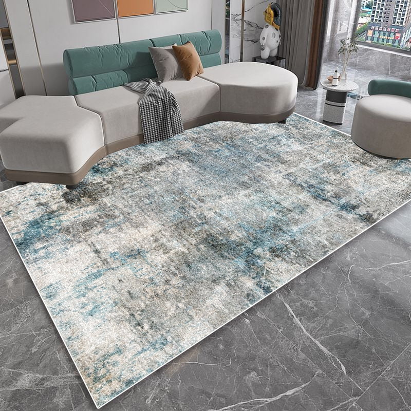 Blue Nordic Carpet Living Room Home Room ration Soft Plush Non-slip ...