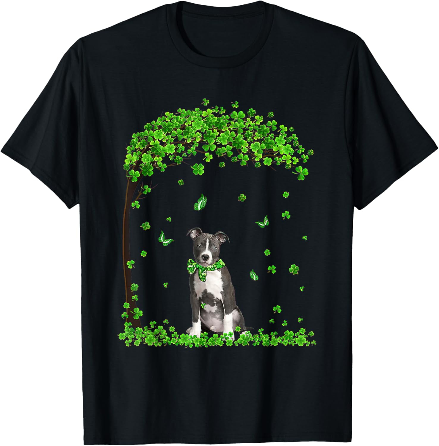 Blue Nose Pitbull St Patricks Day Lover Irish Shamrock Dog T-Shirt for ...