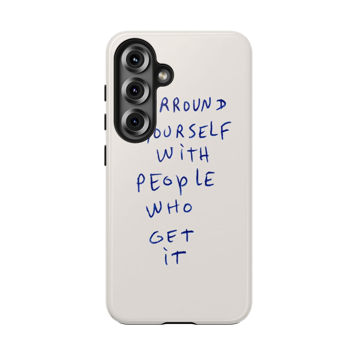 Blue Note Quote Tough Phone Case, Minimal Cream Dual Layer Shockproof ...