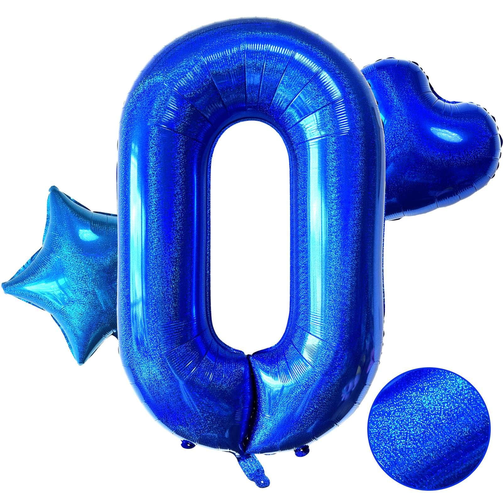 Blue Number 0 Balloons 40 Inch AFN1Giant Laser Navy Blue 0 Helium ...
