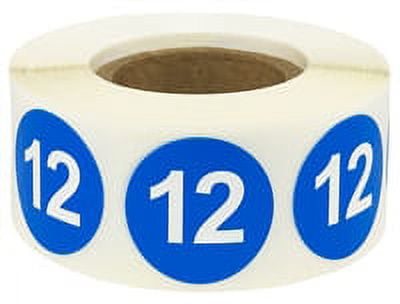 Blue Number 12 Stickers Organizing Retail, Inventory | 0.75" inch - 500 ...
