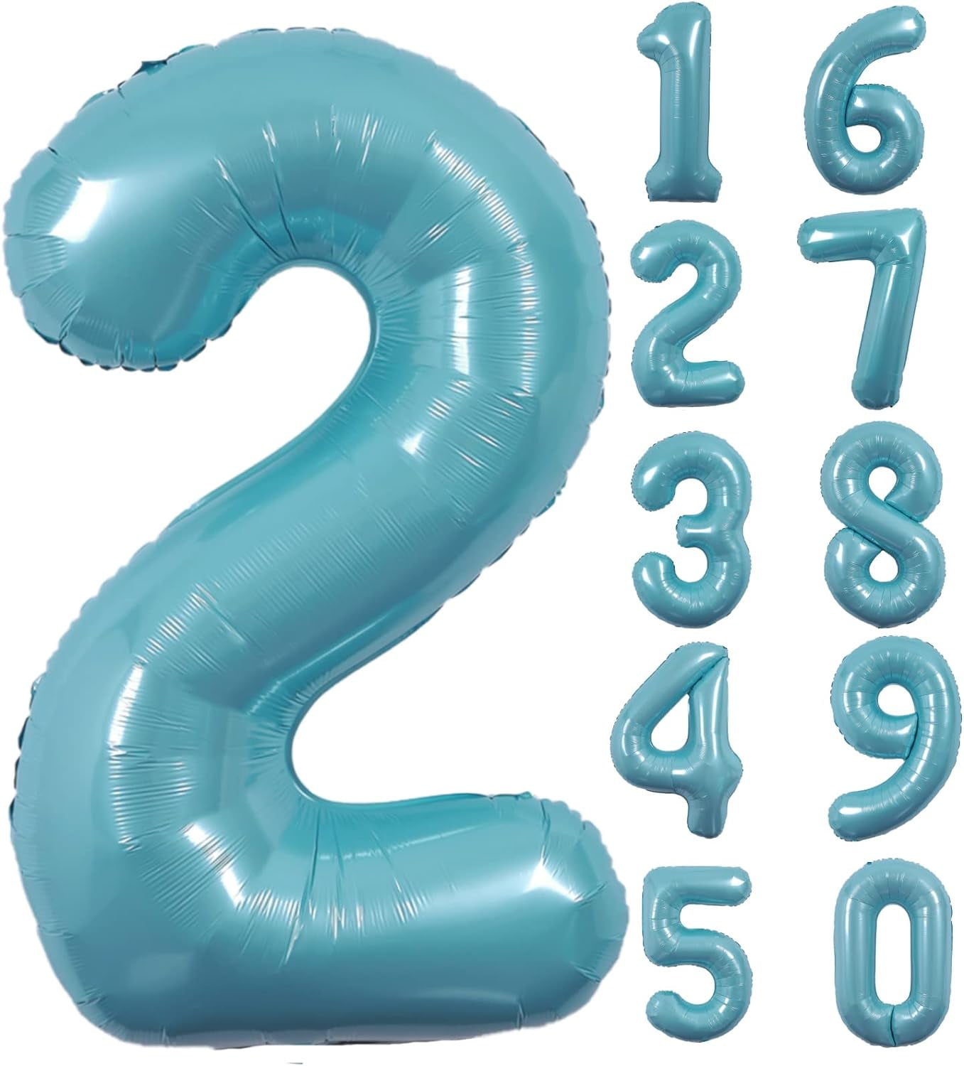 Blue Number 2 Balloon - 40 Inch Giant Macaron Helium Mylar Foil Balloon ...