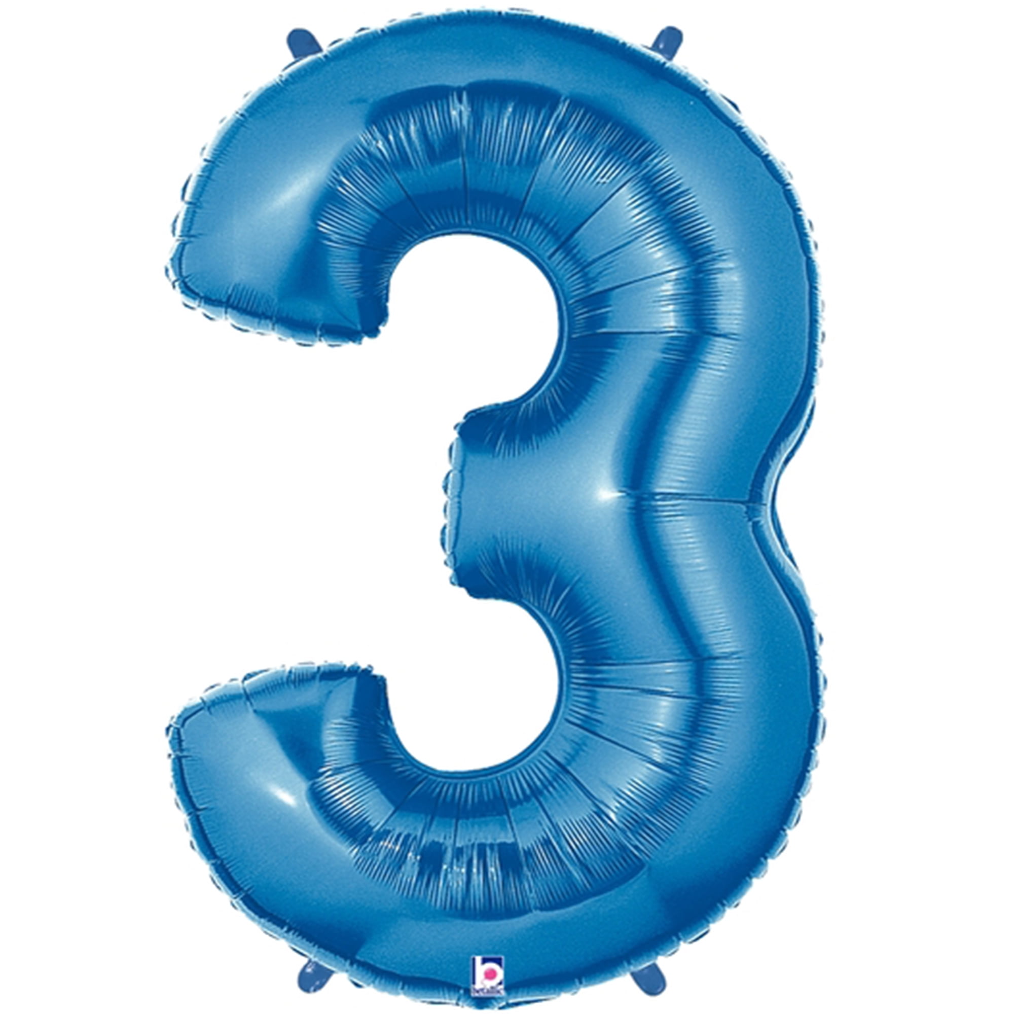 Blue Number 3 Foil Balloon 40" - Walmart.com