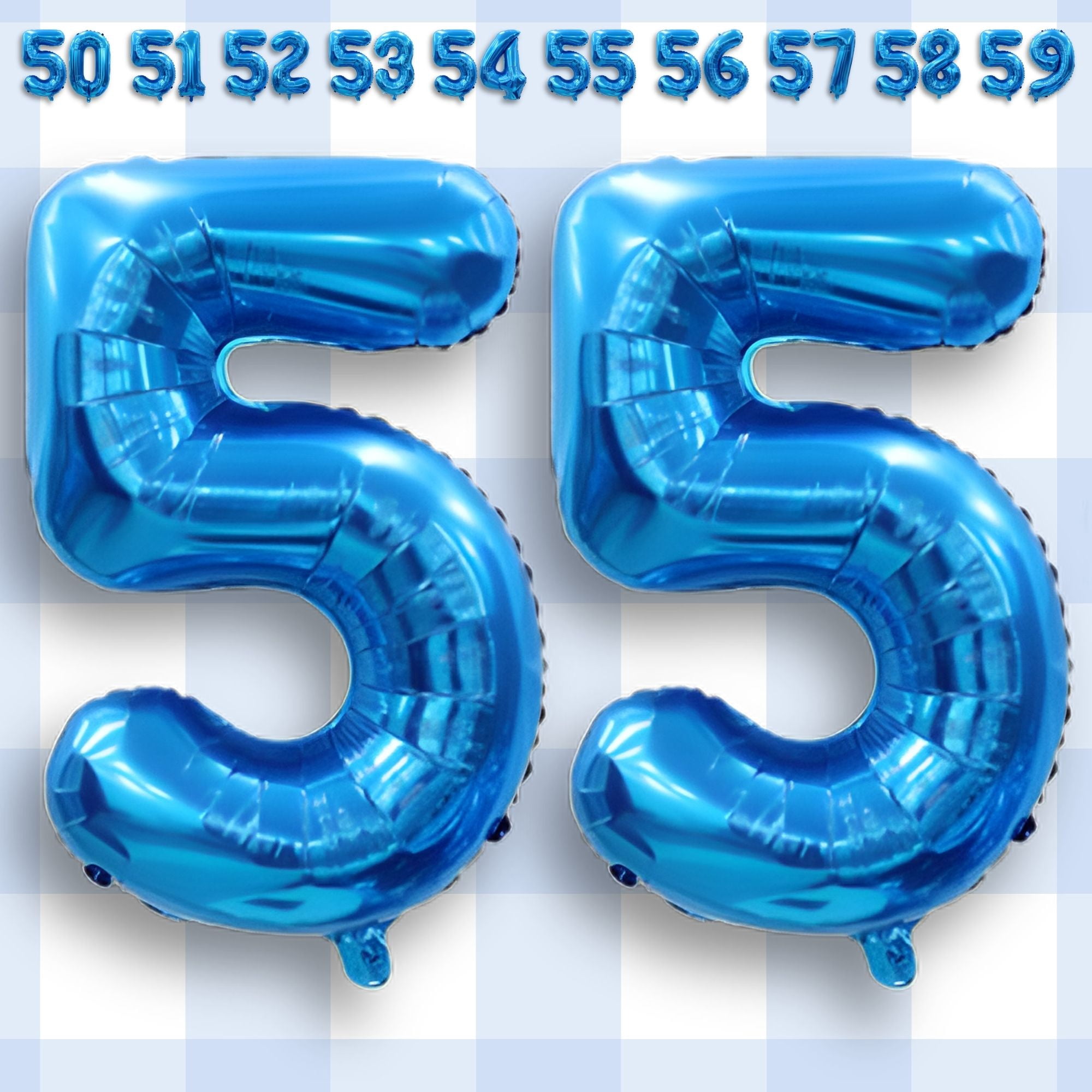 Blue Number 55 Balloon 40" - Mylar Foil Helium or Air Inflatable ...