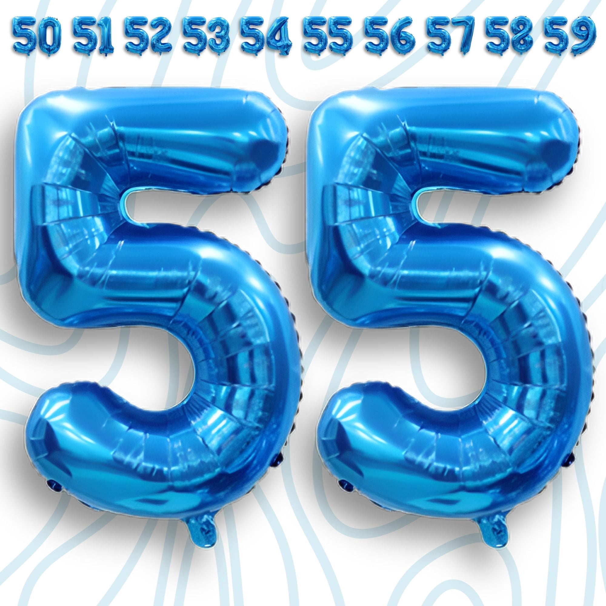 Blue Number 55 Mylar Foil Balloon 40 inch - Helium / Air Filled ...