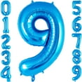 Blue Number 9 Balloon AIF4 40 Inch, Big Large Foil Helium Number ...