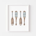 Blue Oars Coastal Print: Nautical Beach House Decor Unframed Paper ...