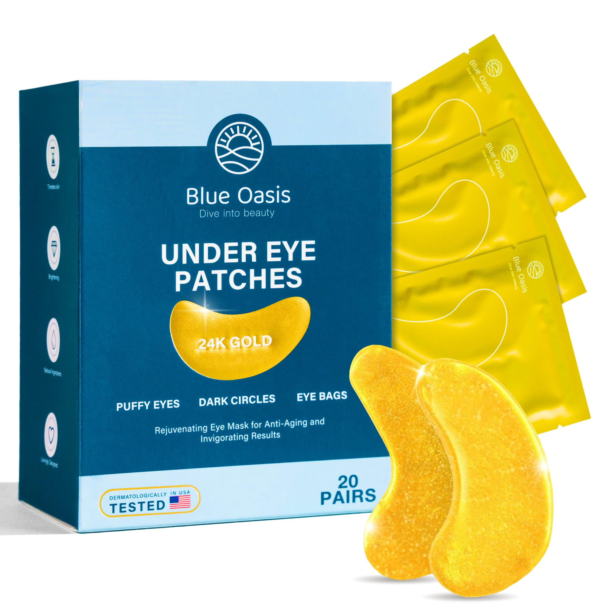 Blue Oasis Under Eye DHF10 Patches for Puffy Eyes Dark Circles - 20 ...