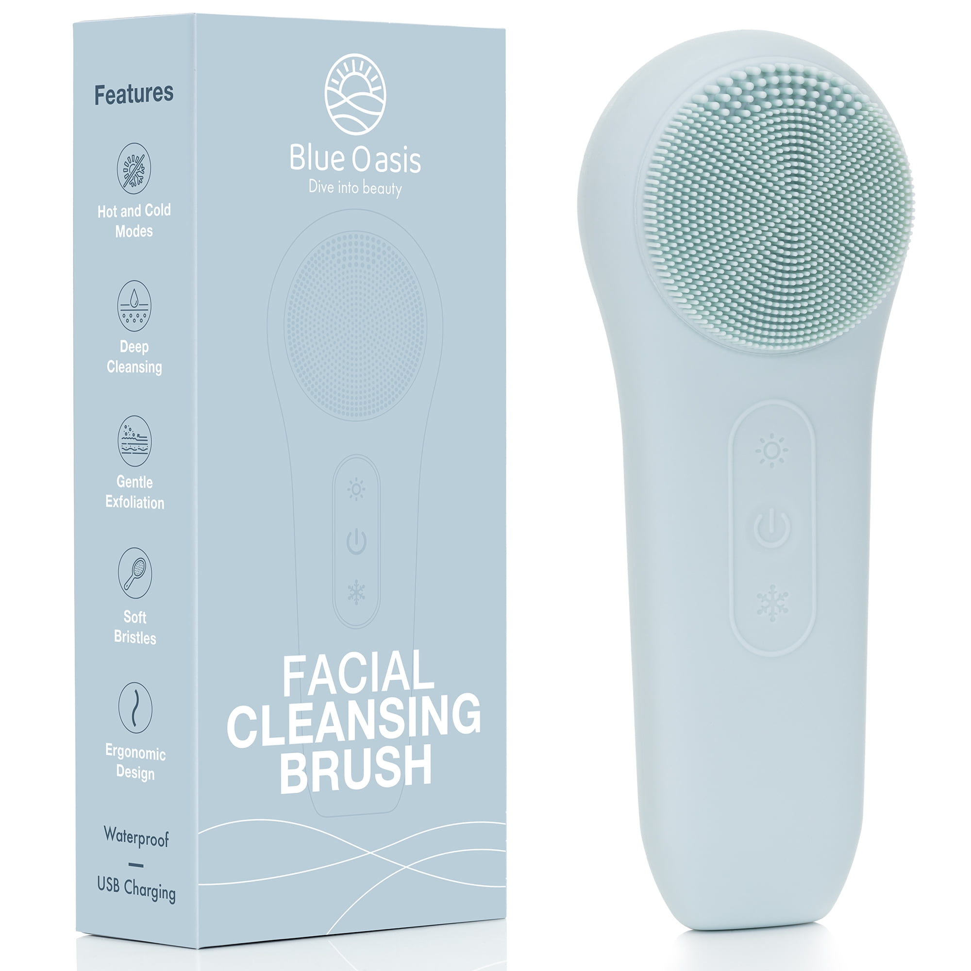 Blue Oasis Facial Cleansing Brush, Rechargeable Electric Face Scrubber ...