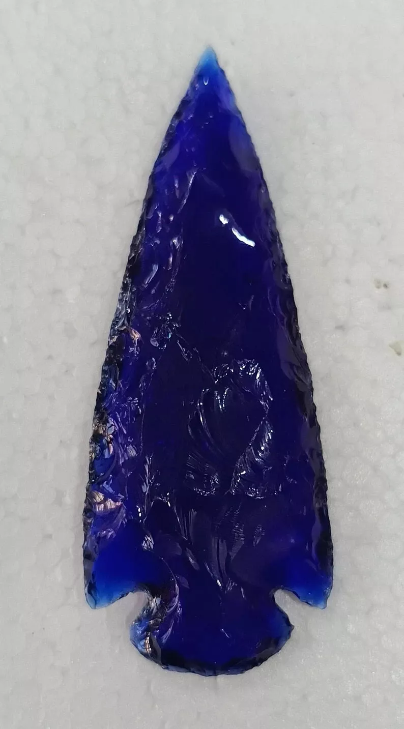 Blue Obsidian Spearhead Arrowhead Crystal for Healing and Jewelry ...