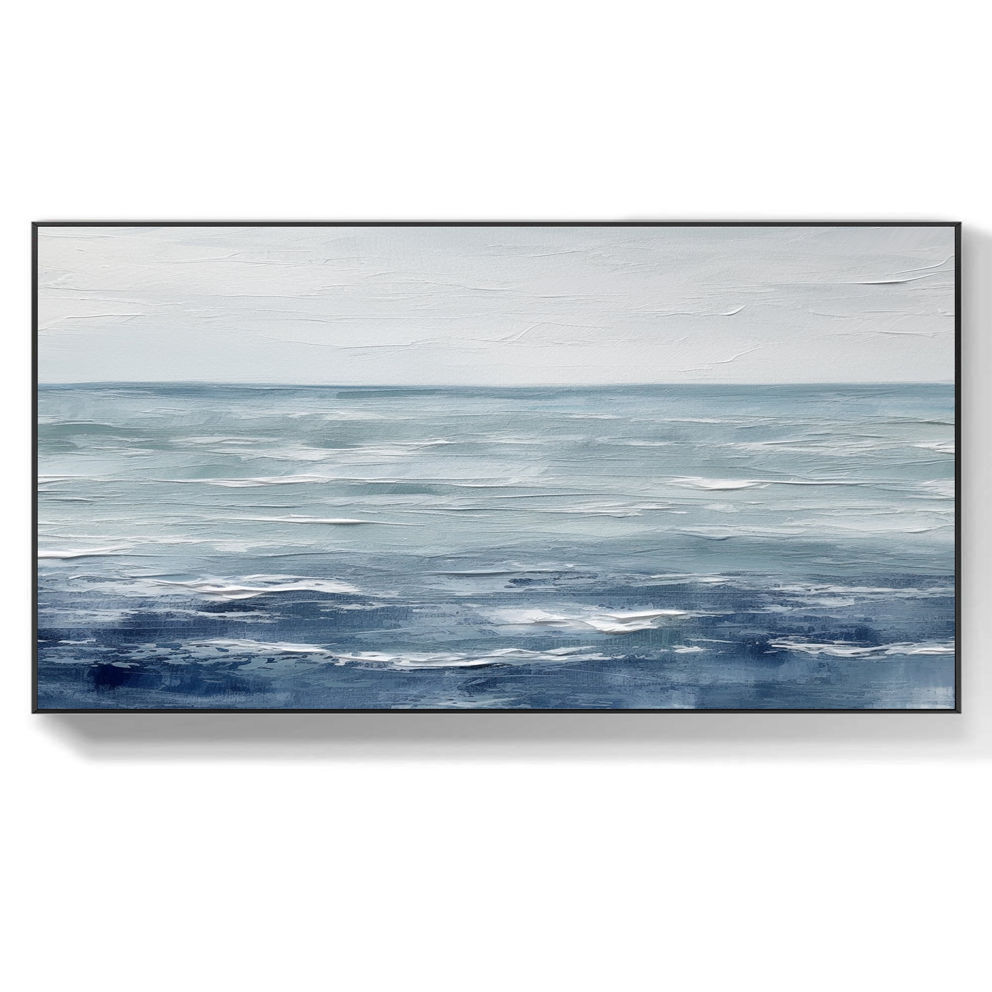 Blue Ocean Abstract Seascape Oil Painting Large Wall Decor Abstract ...