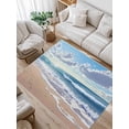Blue Ocean Area Rug for Bedroom 3x5 Ft Waves Beach Cloudy Sky Nature ...