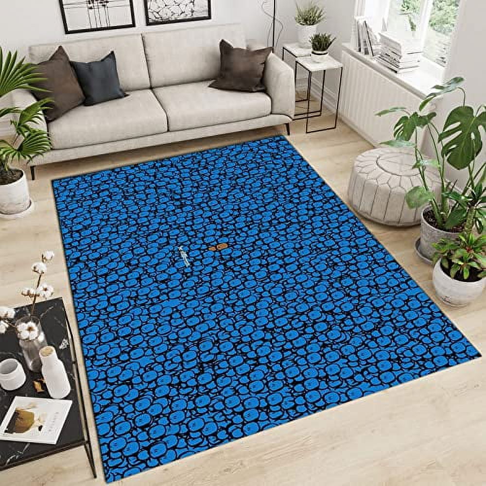 Blue Ocean Area Rug Irregular Texture Indoor Rugs Floor Non-Slip Carpet ...