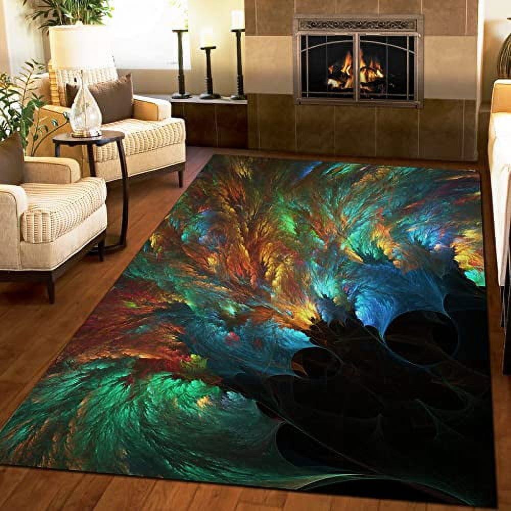 Blue Ocean Area Rug Irregular Texture Indoor Rugs Floor Non-Slip Carpet ...
