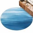 Blue Ocean Area Rugs 4' (Round) Waves Oil Painting Style Modernism ...