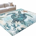 Blue Ocean Area Rugs 4x6ft Sea Turtle Floor Rug Non Slip Low Pile Ultra ...