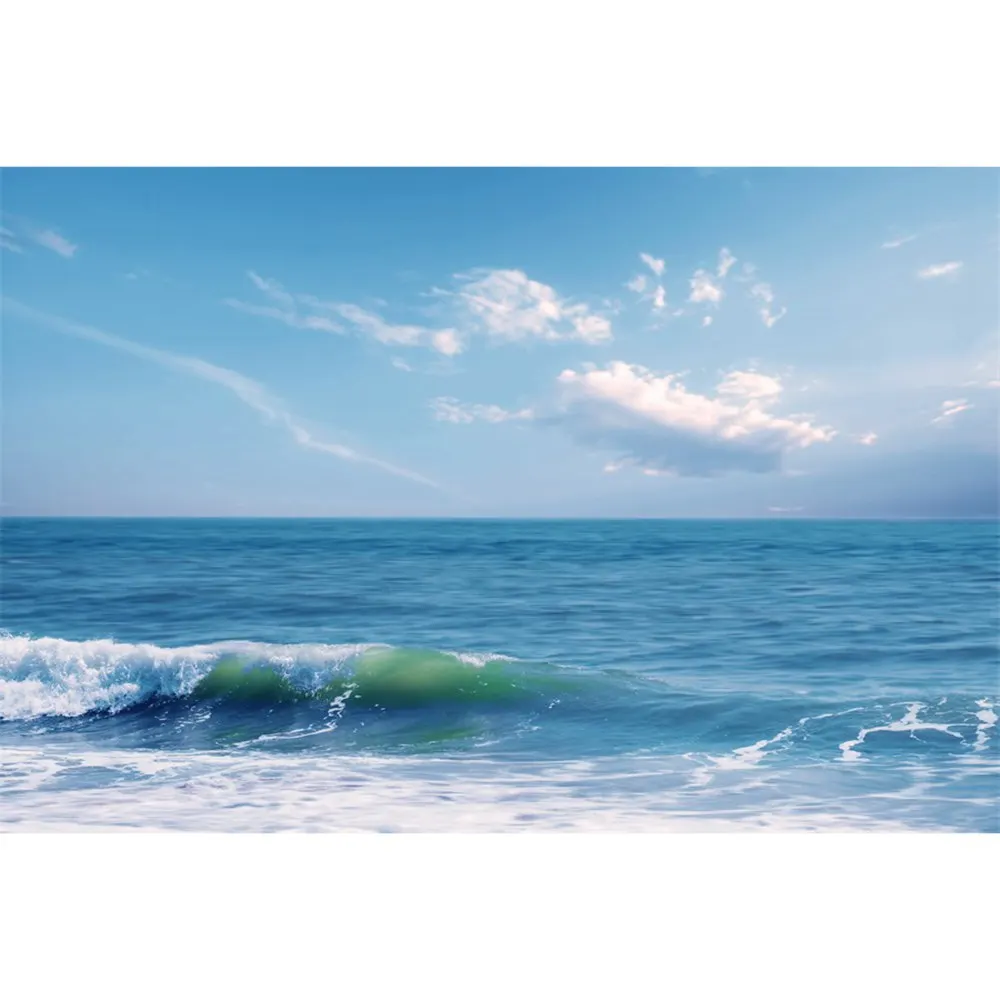 Blue Ocean Beach Backdrop Tropical Summer Background Ship Boat Wharf ...