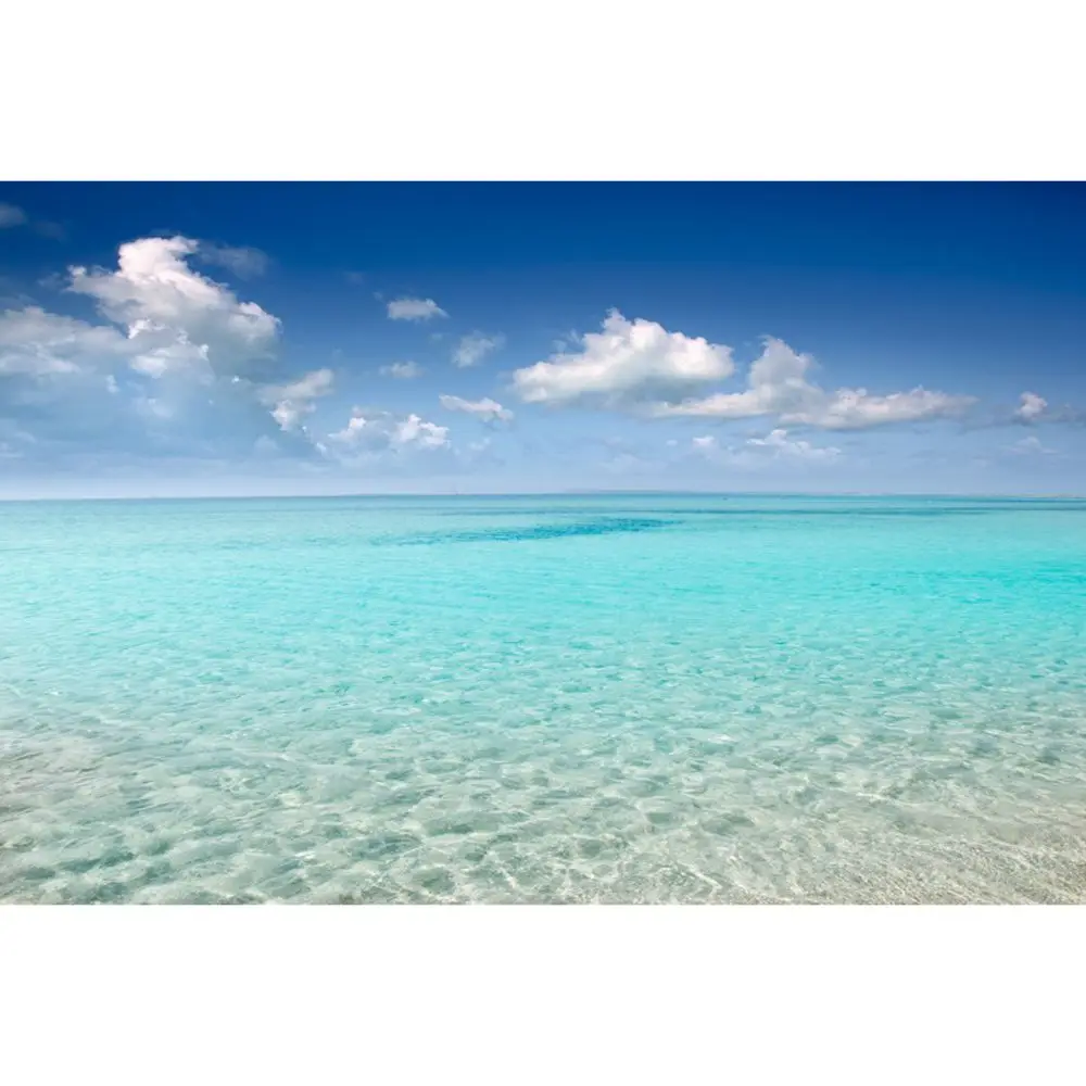 Blue Ocean Beach Backdrop Tropical Summer Background Ship Boat Wharf ...