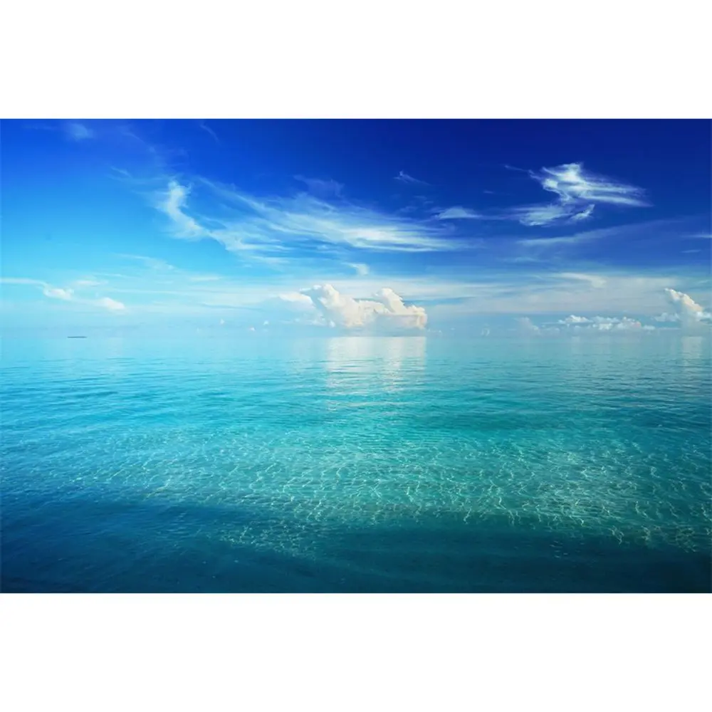 Blue Ocean Beach Backdrop Tropical Summer Background Ship Boat Wharf ...