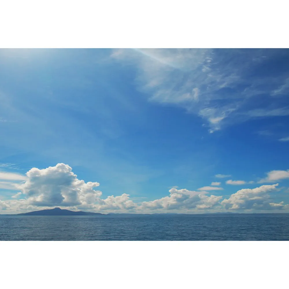 Blue Ocean Beach Backdrop Tropical Summer Background Ship Boat Wharf ...