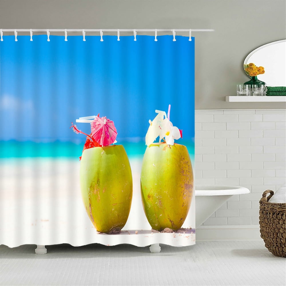 Blue Ocean Beach Shell Starfish Shower Curtains Bathroom Curtains ...