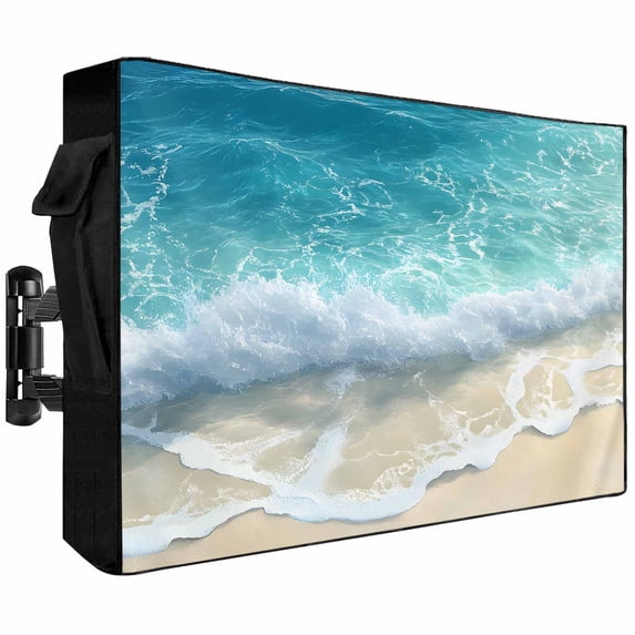 Blue Ocean Beach Waves Outdoor TV Cover 30 to 32 inch Modern Art ...