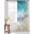 Blue Ocean Beach Waves Sheer Curtains 96 Inch Long 1 Panel Modern Art ...