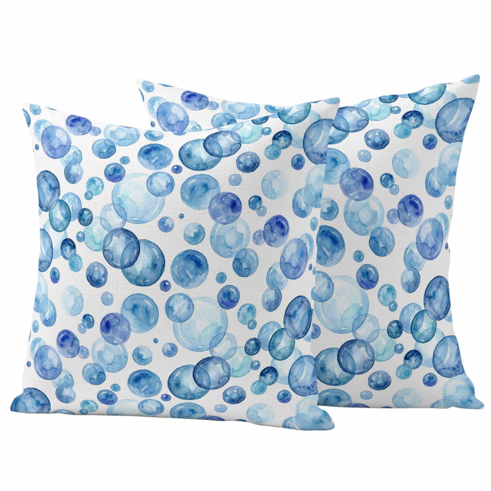 Blue Ocean Bubble Outdoor Waterproof Pillow Covers, Watercolor Sea ...