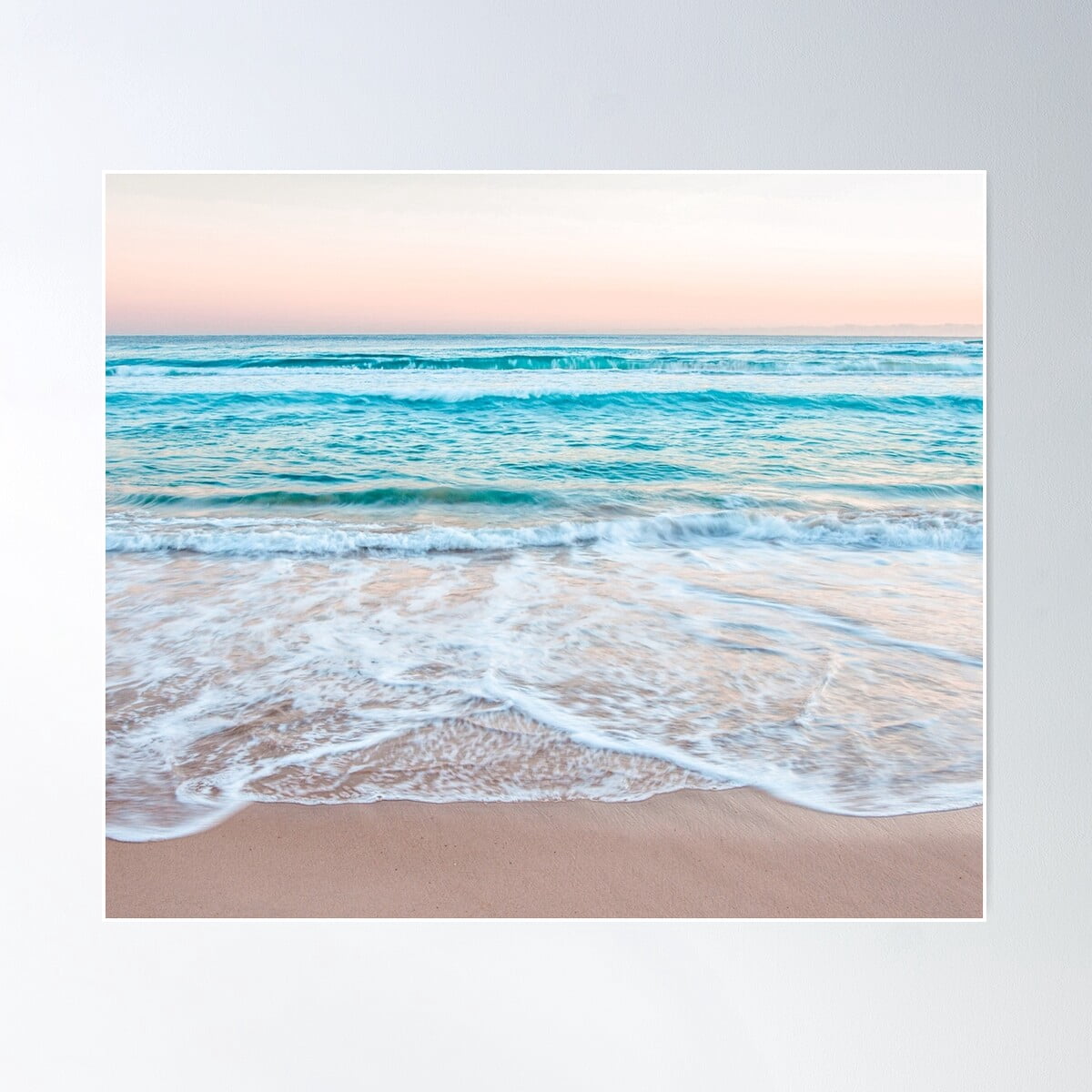 Blue Ocean Calm Waves Beach Poster Wall Art Modern Wall Decor For ...