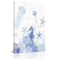 Blue Ocean Canvas Wall Art for Living Room, Seahorses Jellyfish ...