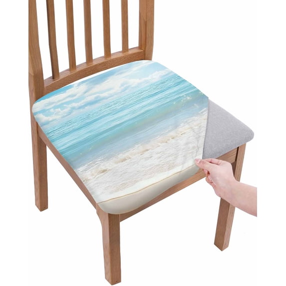Blue Ocean Chair Seat Covers for Dining Room Stretch Chair Seat Covers ...