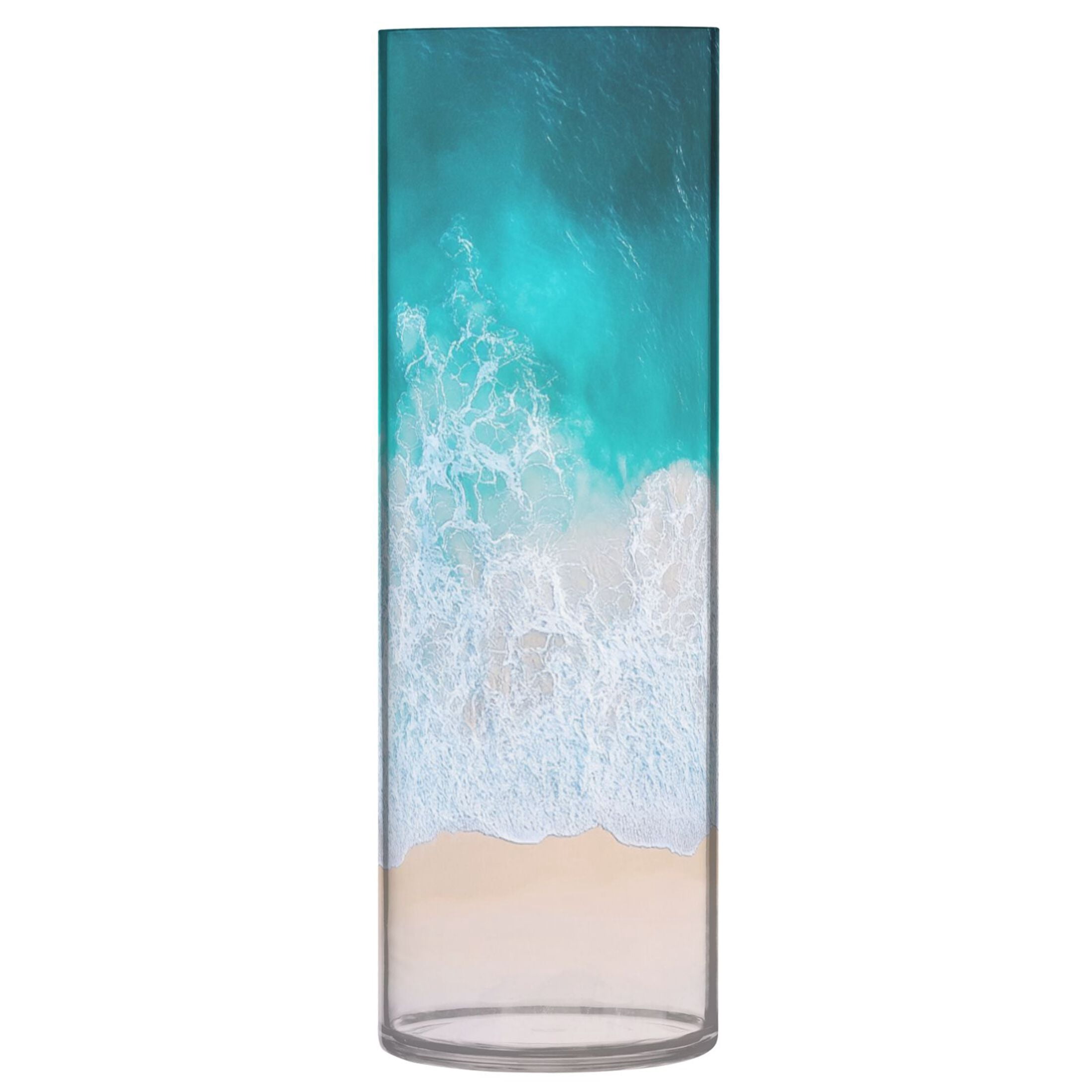 Blue Ocean Clear Beach Plastic Cylinder Vase Translucent Flower Vase ...