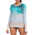 Blue Ocean Clear Beach Women's Rash Guard Shirts UPF 50+ Sun Protection ...
