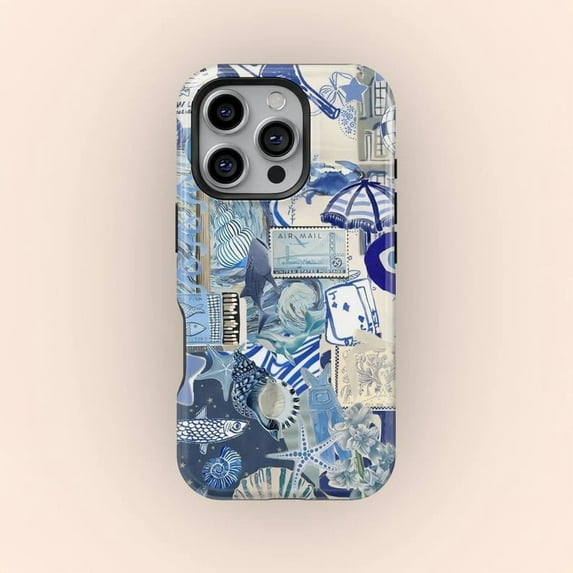 Blue Ocean Coquette Collage Phone Case for iPhone 11 12 13 14 15 16 Pro ...