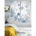 Blue Ocean Coral Sea Turtle Sheer Curtains 2 Panels Set Marine Life ...