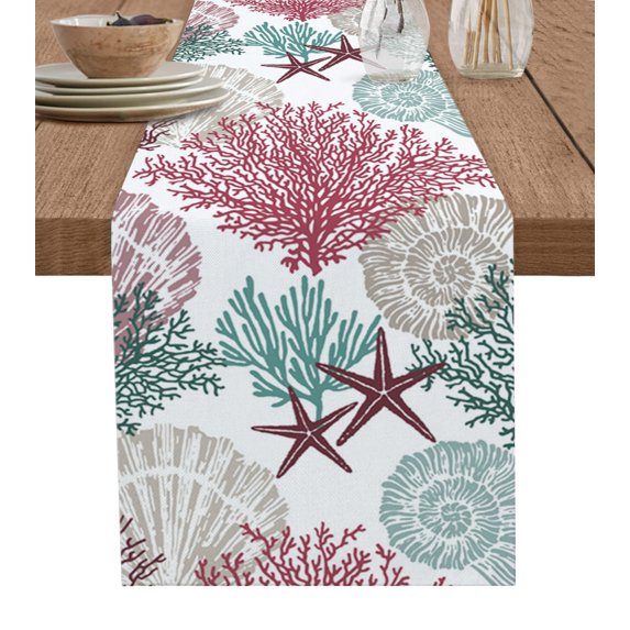 Blue Ocean Coral Shell Star Table Runner ration Home r Dinner Table ...