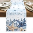 Blue Ocean Cotton Linen Table Runner Seas The Day Dining Table Runners ...