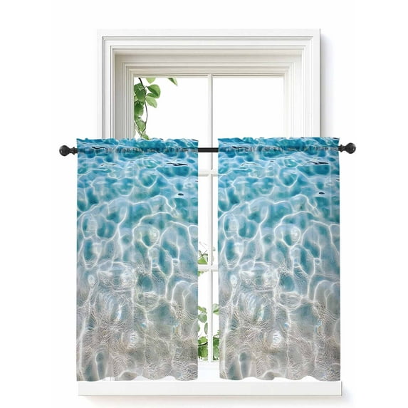Blue Ocean Curtains 54 Inch Length,Sheer Curtains for Bedroom Living ...