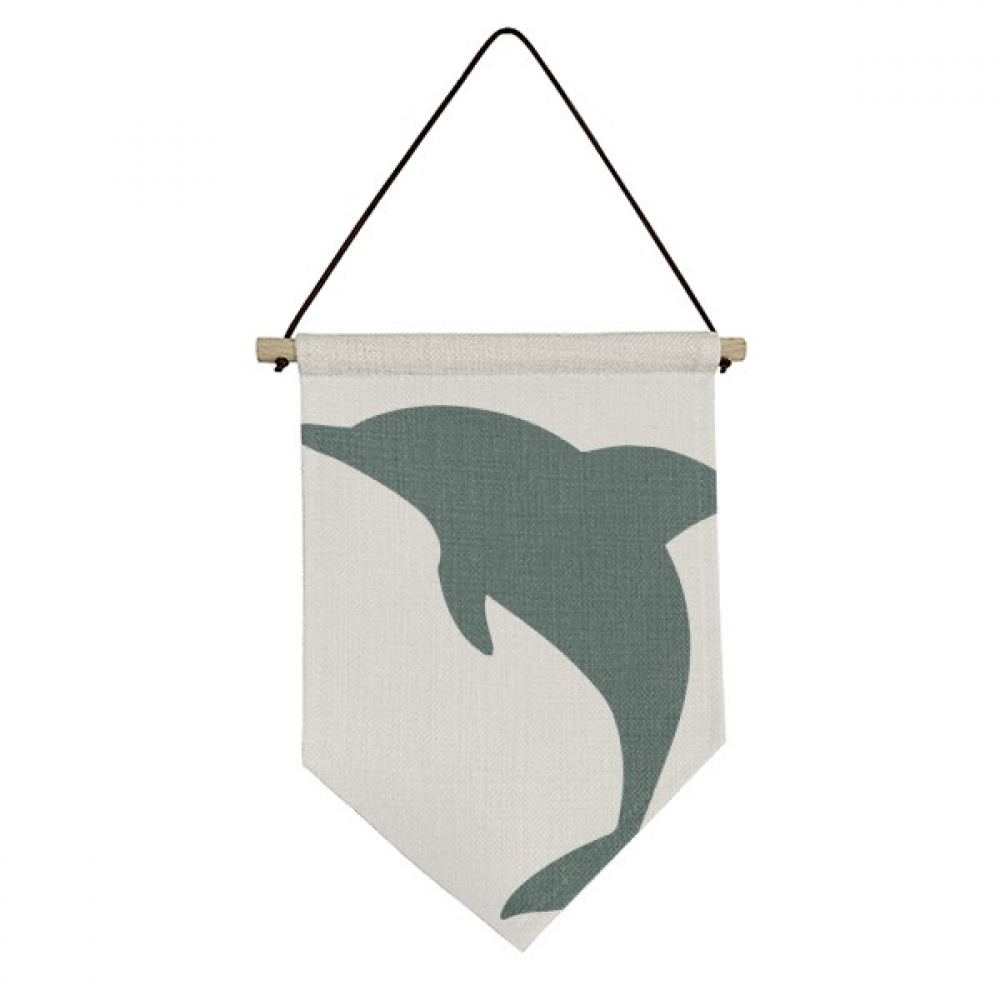 Blue Ocean Docile Cute Dolphin Canvas Flag Hanging Wall Art Decor ...