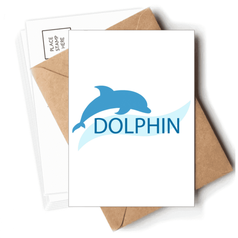 Blue Ocean Docile Dolphin Illustrate Postcards Envelopes Blank Note ...