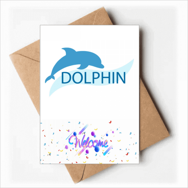 Blue Ocean Docile Dolphin Illustrate Welcome Back Greeting Cards ...
