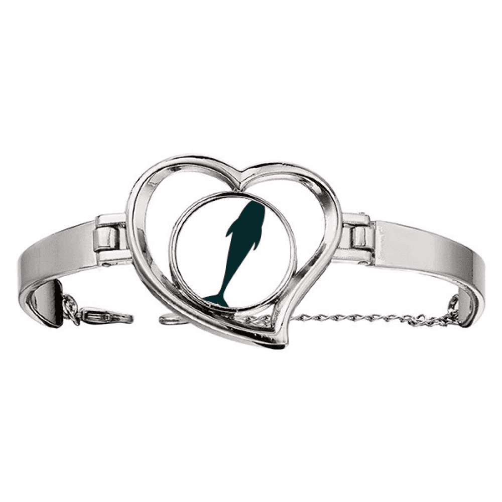 Blue Ocean Docile Streamline Dolphin Bracelet Heart Jewelry Wire Bangle ...
