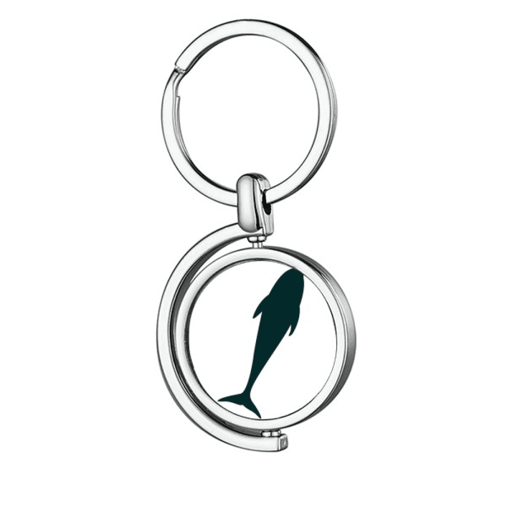 Blue Ocean Docile Streamline Dolphin Rotating Keychain Metal Keyring ...