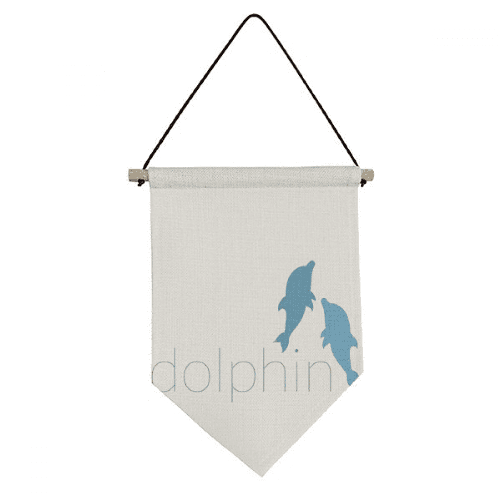Blue Ocean Docile Two Dolphin Canvas Flag Hanging Wall Art Decor Banner ...