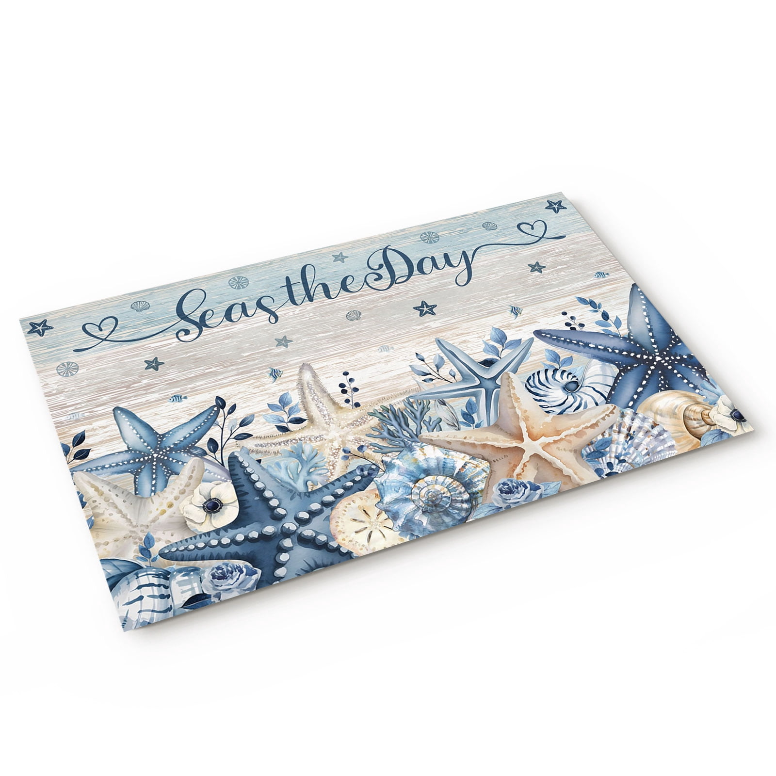 Blue Ocean Door Mat Seas The Day Non Slip Absorbent Entrance Mat ...