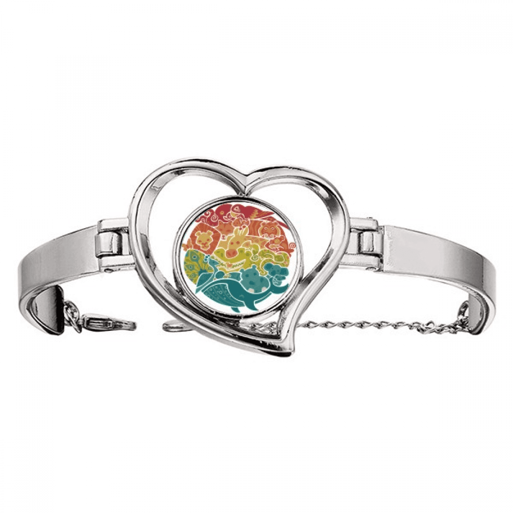 Blue Ocean Fish Illustrate Bracelet Heart Jewelry Wire Bangle - Walmart.com