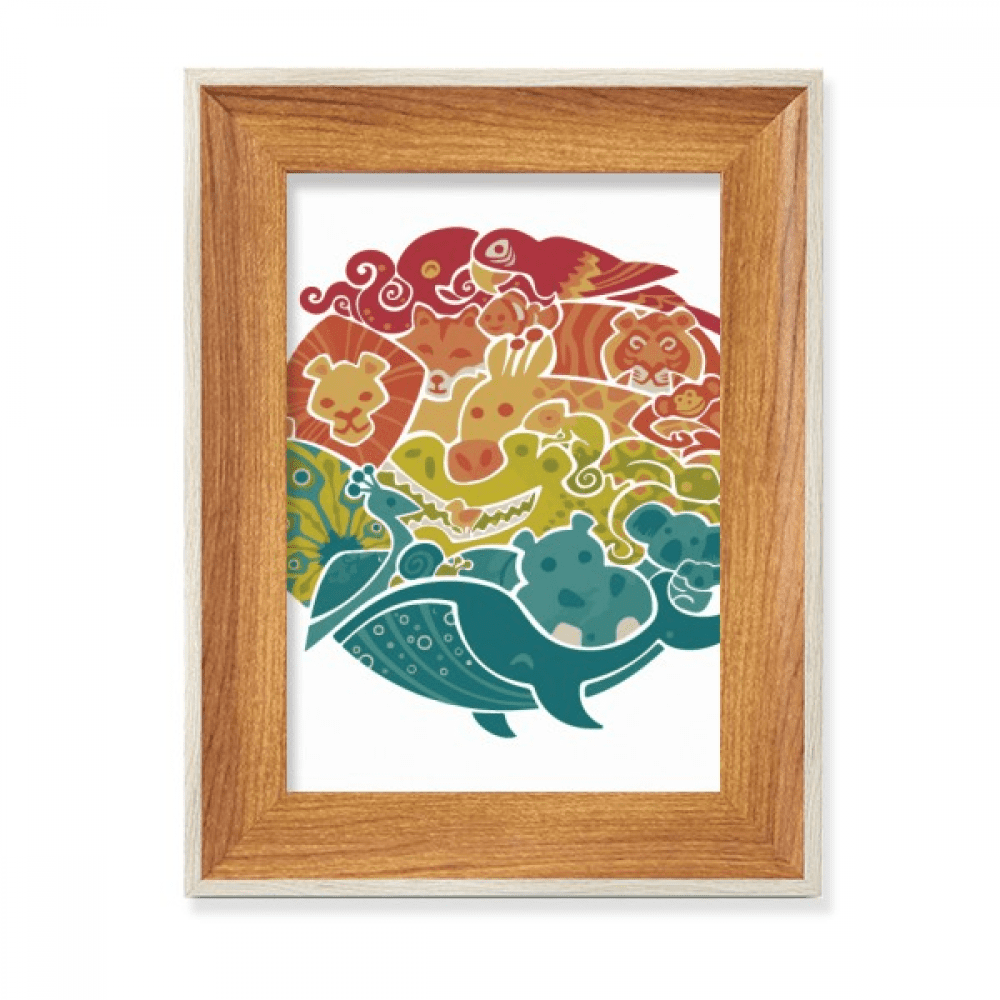 Blue Ocean Fish Illustrate Desktop Wooden Photo Frame Display Picture ...