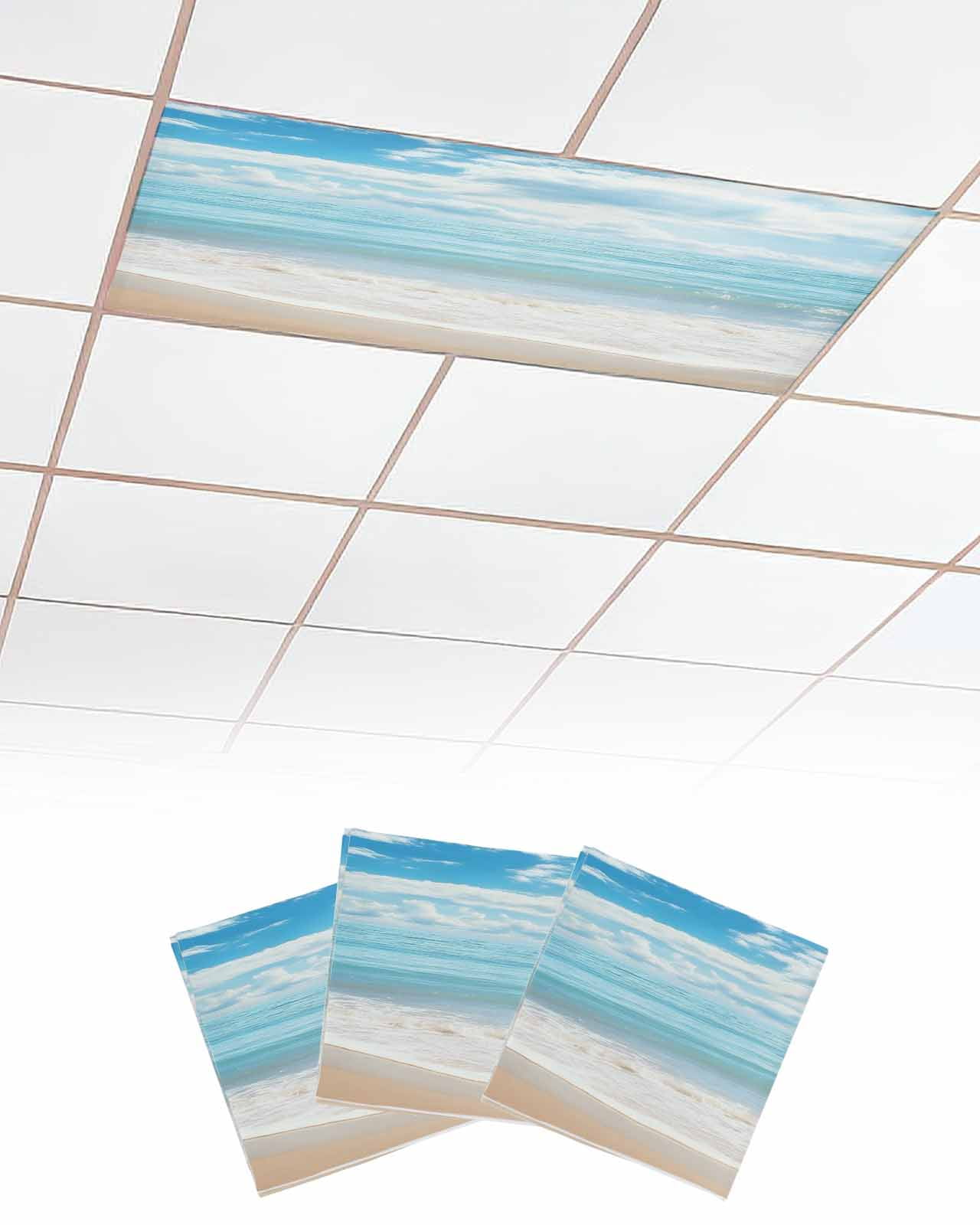 Blue Ocean Fluorescent Light Covers for Ceiling Lights 4x2 feet,3 Pack ...
