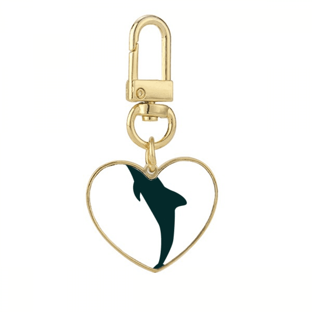 Blue Ocean Friendly Streamline Dolphin Gold Heart Keychain Metal ...