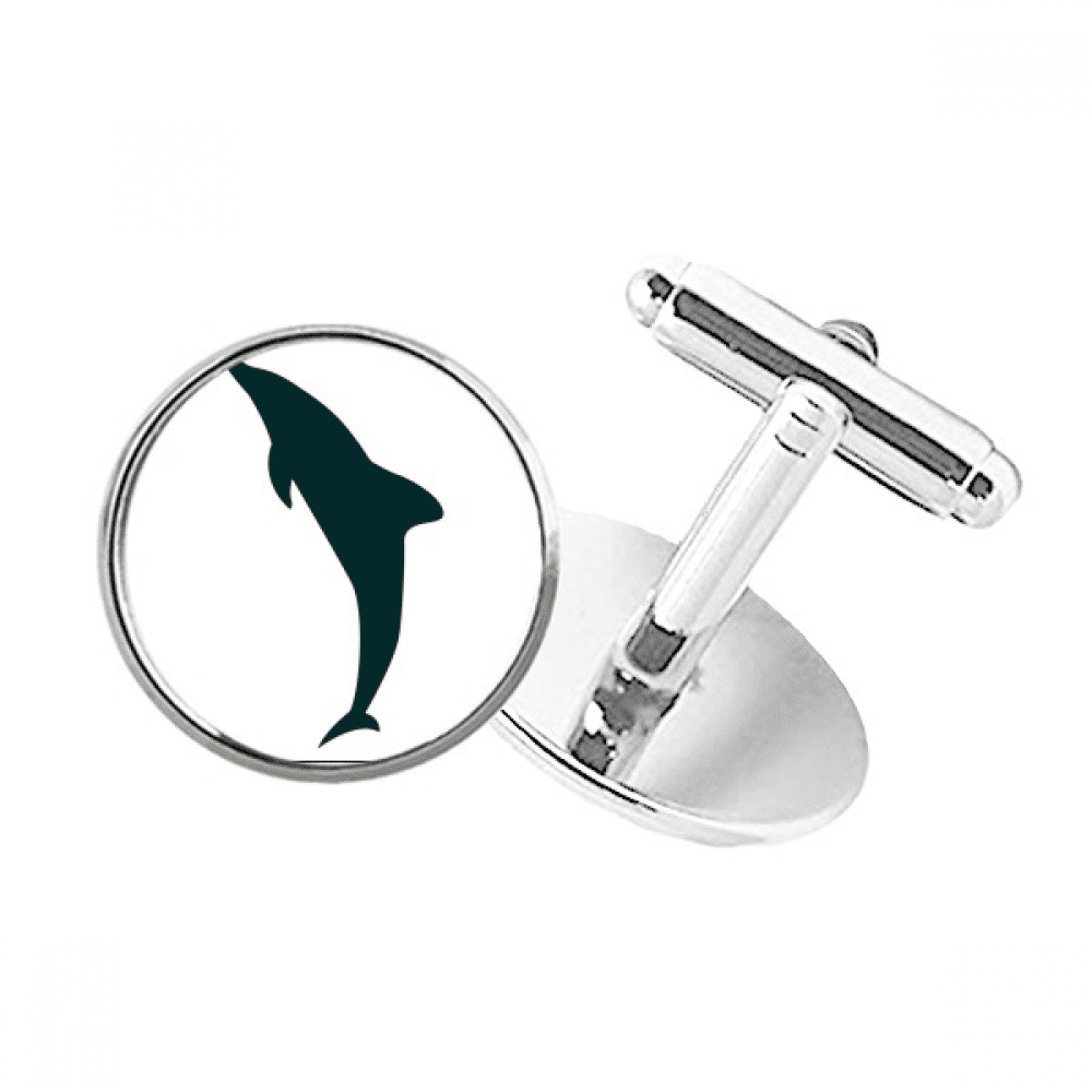 Blue Ocean Friendly Streamline Dolphin Round Button Cuff Clip Stud ...